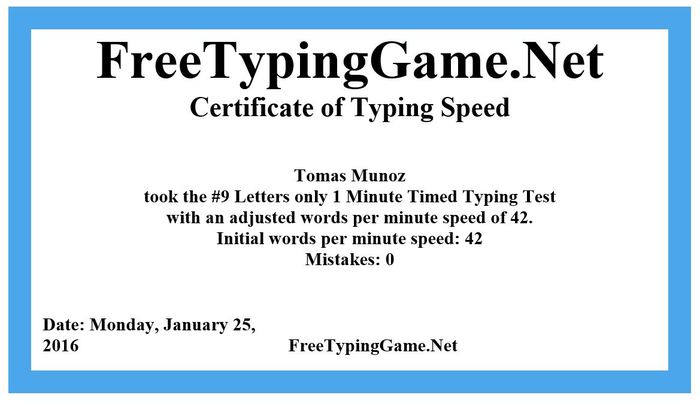 Typing Certificate - Typing Advanced - Tech Badges