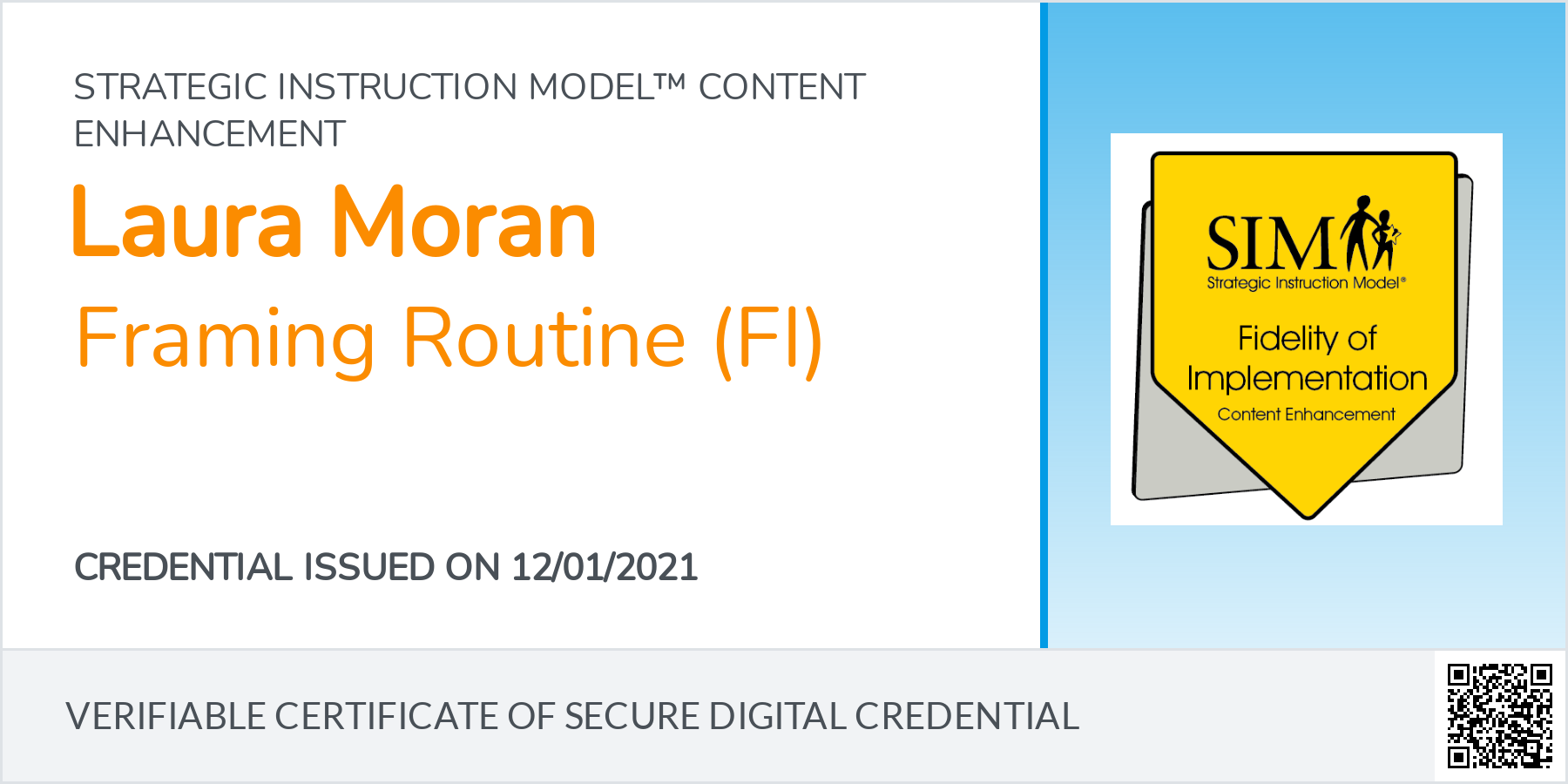 Laura Moran - Framing Routine (FI) - Badge List