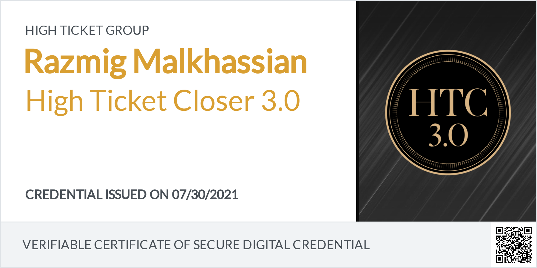 Razmig Malkhassian - High Ticket Closer 3.0 - Badge List